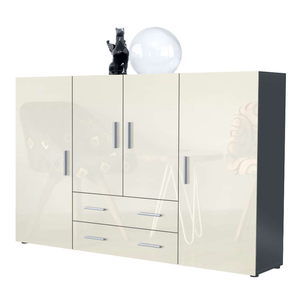 Highboard Sideboard Kommode Anrichte Wohnzimmer Möbel Nora in Anthrazit ...