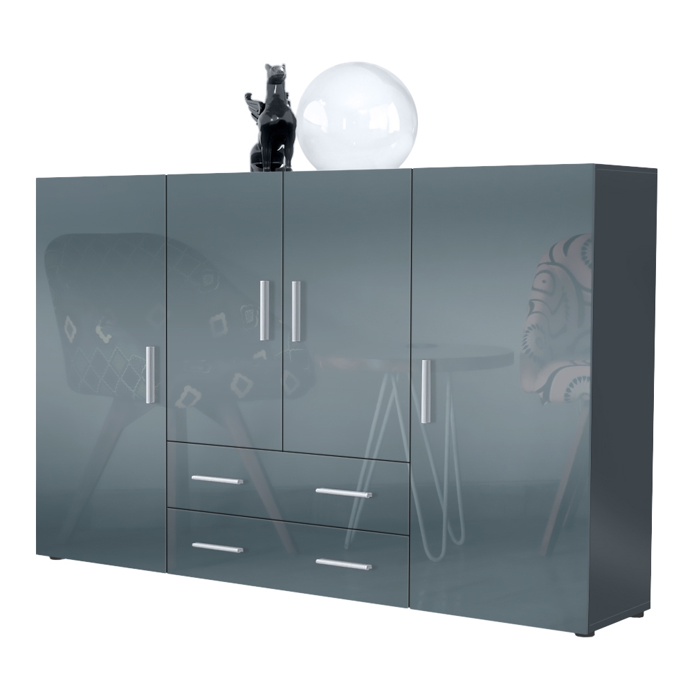 Highboard Sideboard Kommode Anrichte Wohnzimmer Möbel Nora in Anthrazit ...