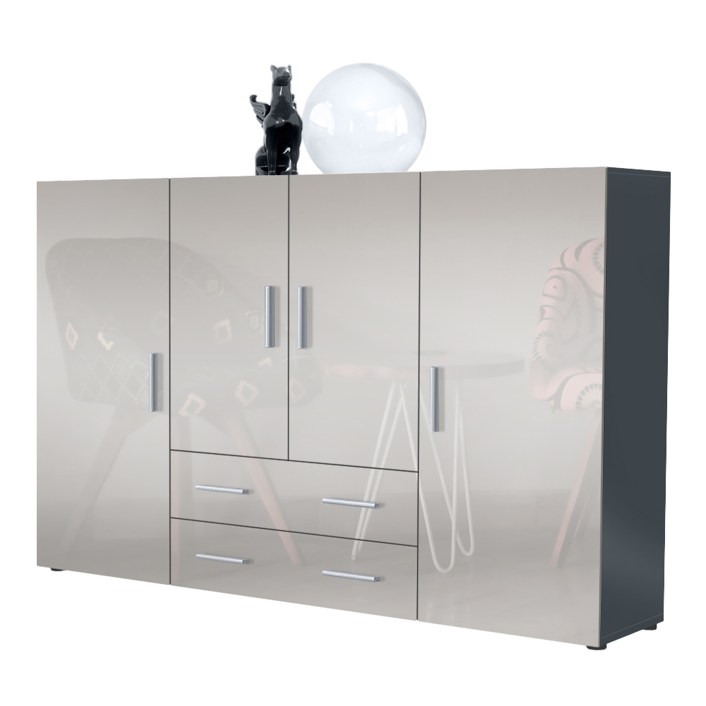 Highboard Sideboard Kommode Anrichte Wohnzimmer Möbel Nora in Anthrazit ...